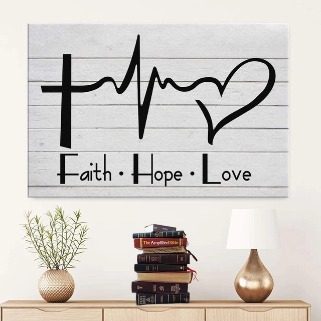 Kna Prints - Faith Hope Love Poster, Wall Art Wall Art Print For Home ...