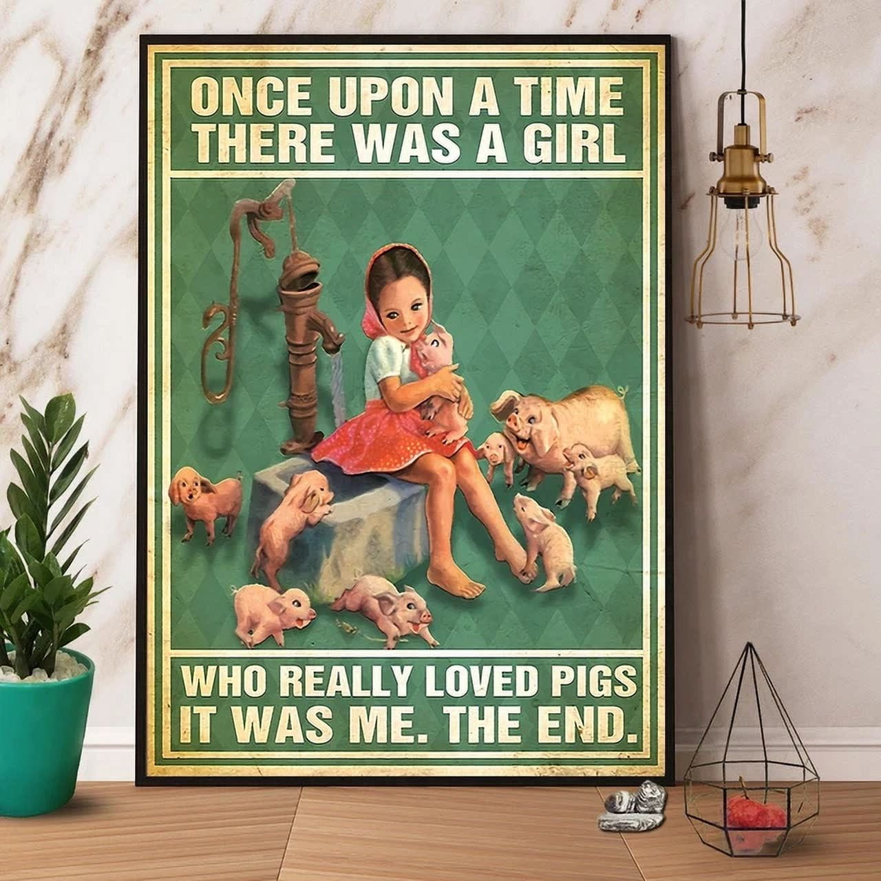Kna Prints - Farmer Once Upon A Time There Was A Girl Loved Pigs Paper ...