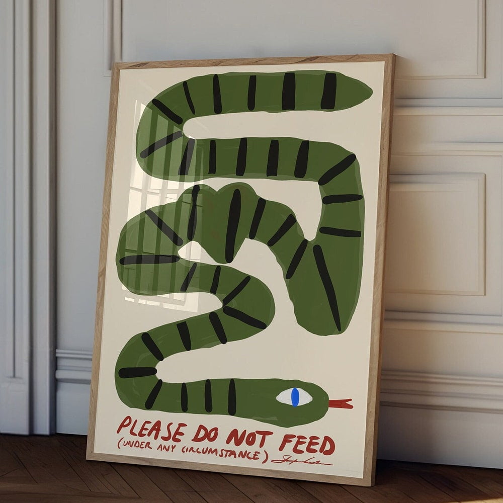 Kna Prints - Do Not Feed The Snake Print, Trendy Handdrawn Art, Mid ...