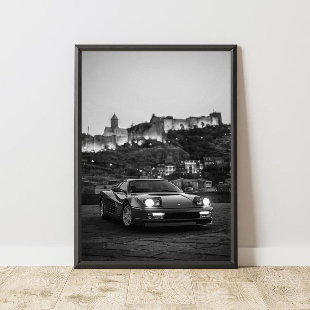Kna Prints - Ferrari Testarossa Poster, Vintage Ferrari Poster, Vintage ...