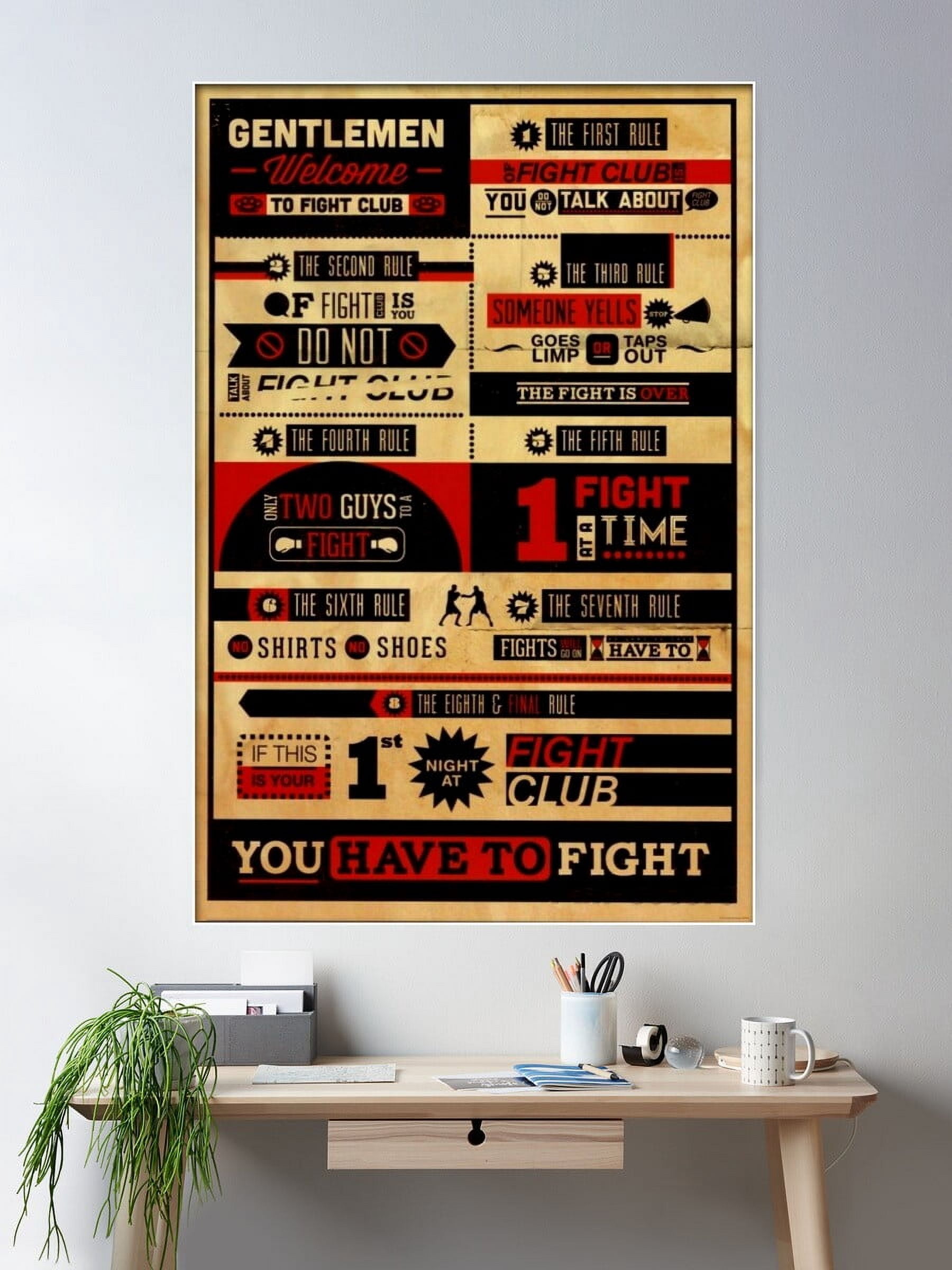 Kna Prints - Fight Club Rules Poster , UNFRAMED-8x12 - Walmart.com