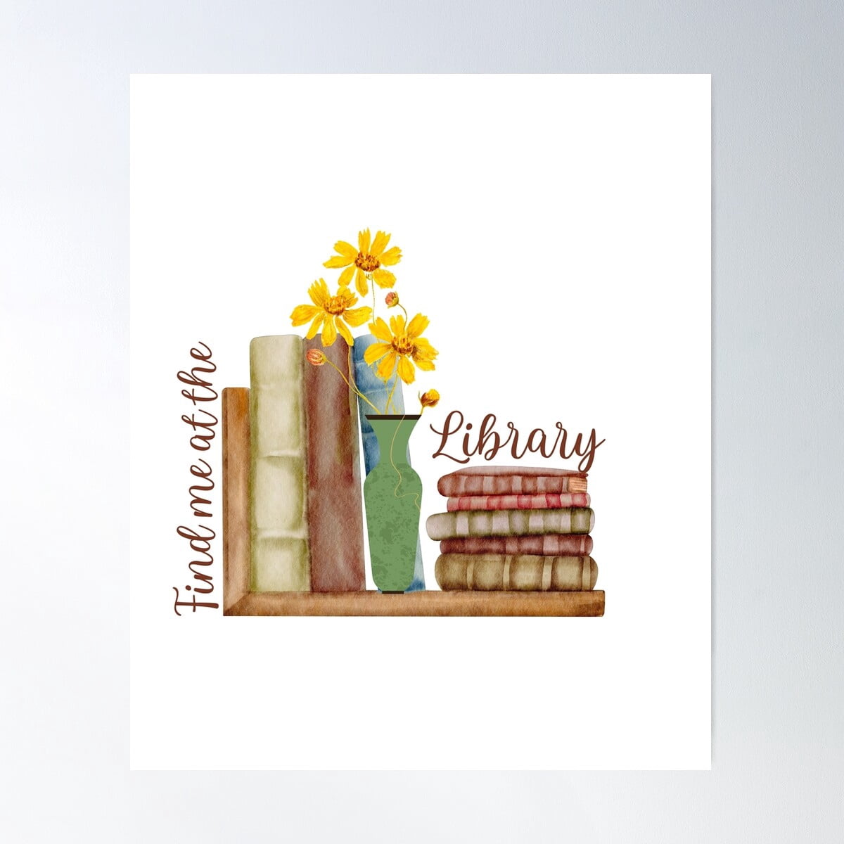 Kna Prints - Find Me At The Library Vintage Books Poster, UNFRAMED ...