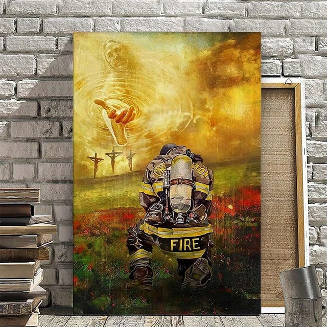 Kna Prints - Firefighter Jesus Take My Hand To The Beautiful World ...
