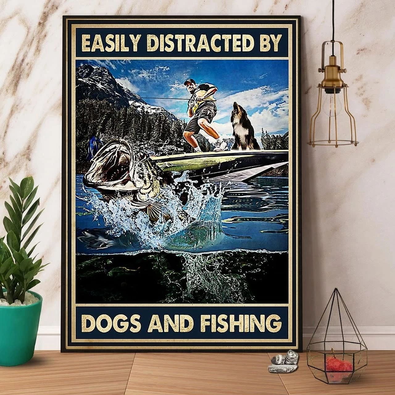 Kna Prints - Fishing Man Easily Distracted By Dogs & Fishing Fresh ...