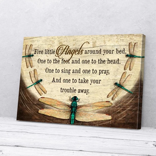 Kna Prints - Five Little Angels Around Your Bed Dragonflies, Wall Art ...