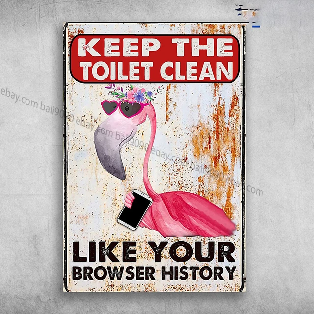 Kna Prints - Flamingo Holding Phone - Keep The Toilet Clean, Like Your ...