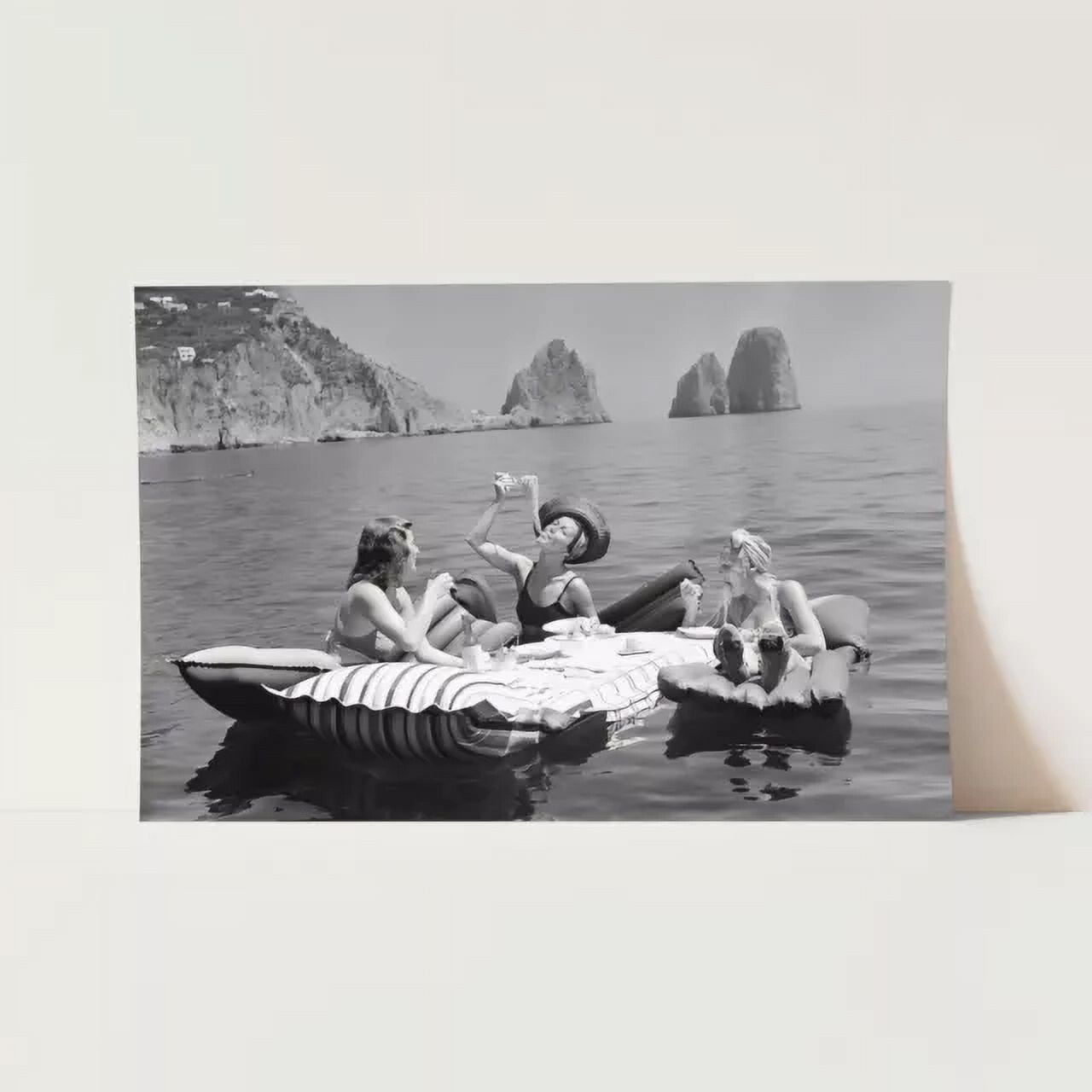 Kna Prints - Floating Luncheon Women Eat Spaghetti Pasta Capri Lake ...