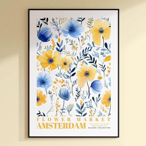 Kna Prints - Flower Market Poster Amsterdam Travel Art Botanical Wall ...