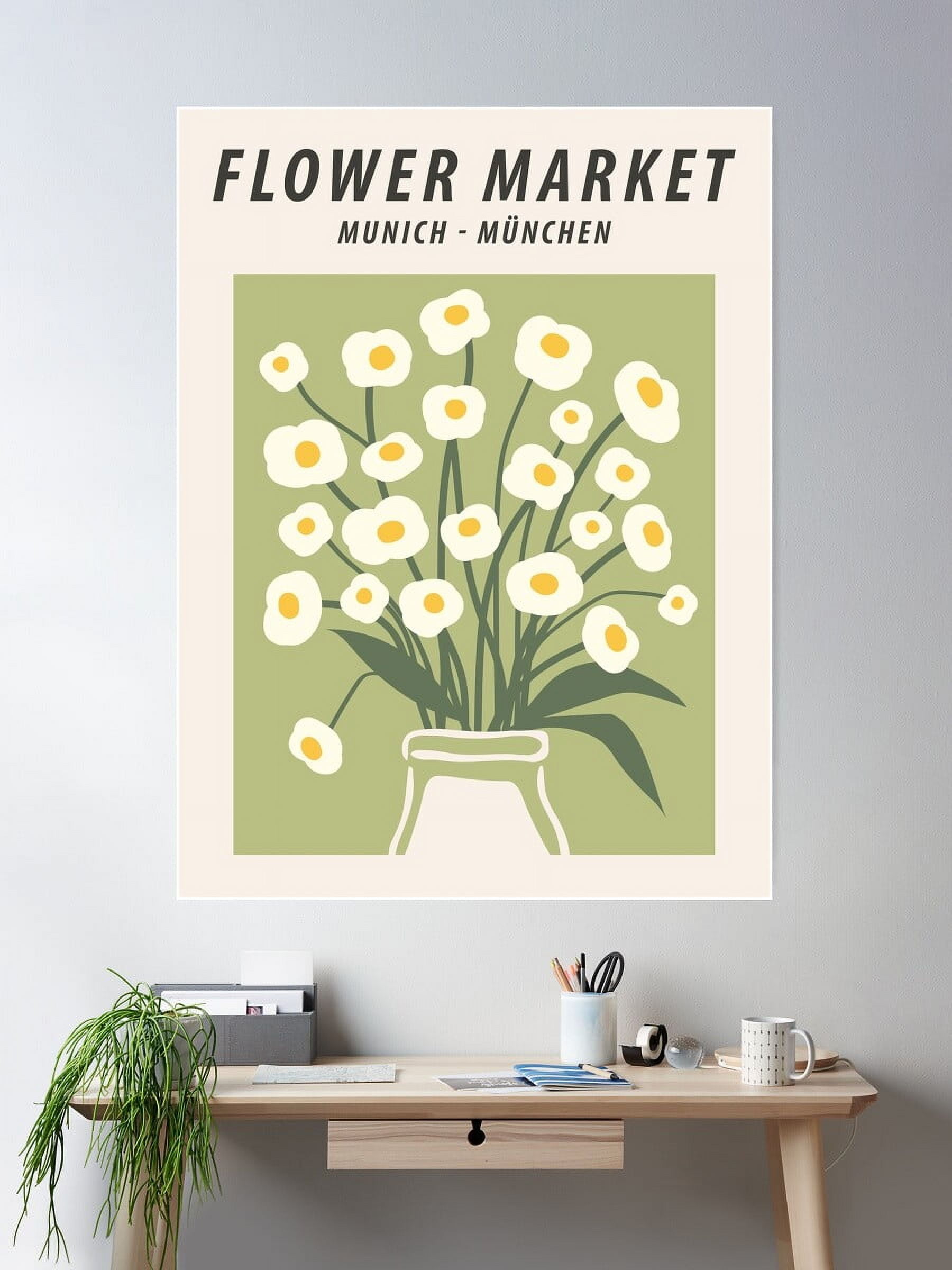 Kna Prints - Flower Market Print, Munich, Posters Aesthetic, Cute Green ...