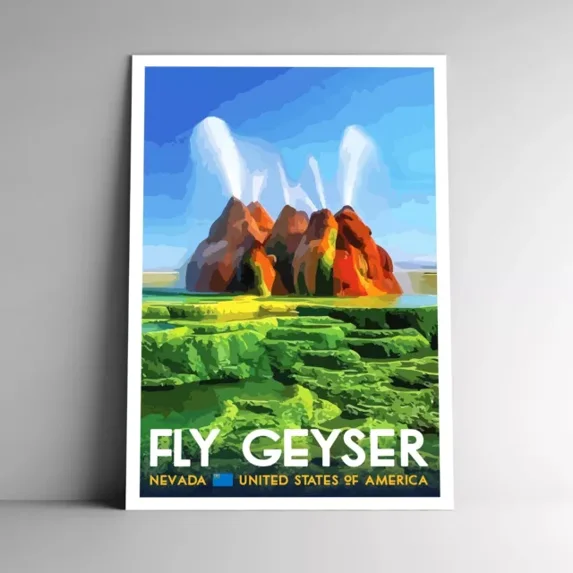 Kna Prints - Fly Geyser Travel Poster Nevada Usa United States Poster ...