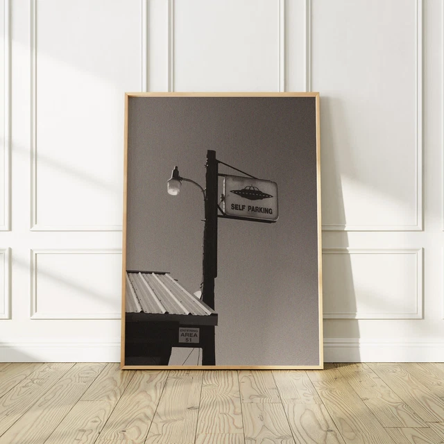 Kna Prints - Flying Saucer Ufo Parking Sign In Nevada, Usa, Matte Paper ...