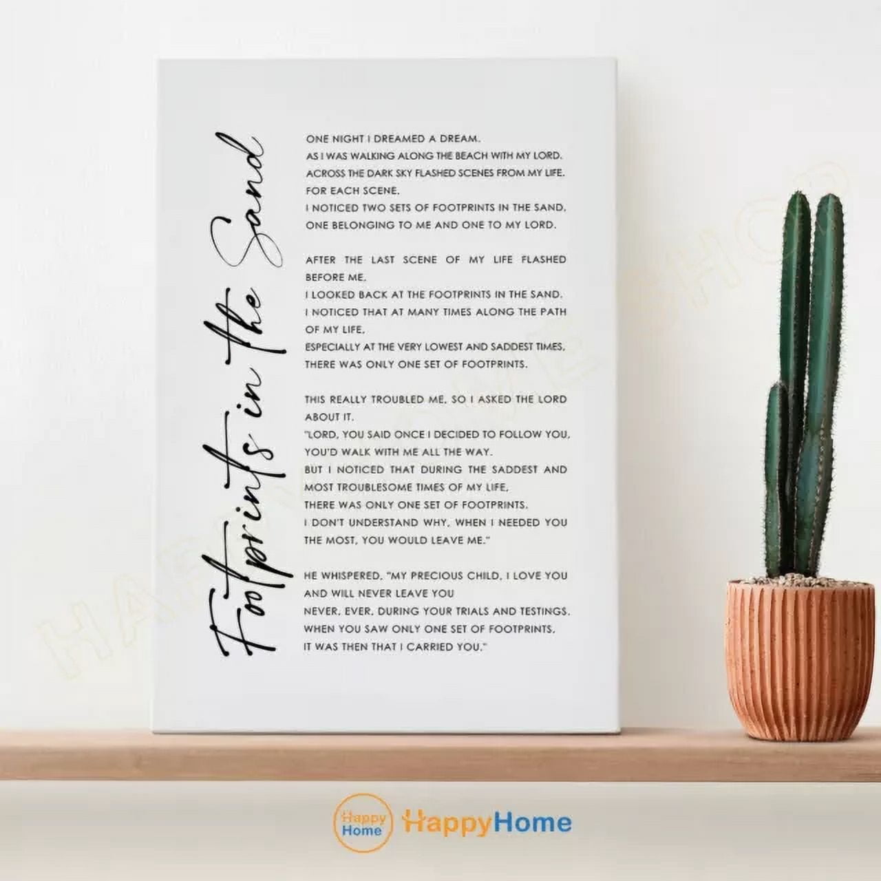 Kna Prints - Footprints In The Sand Poem Wall Art Scripture Prayer ...