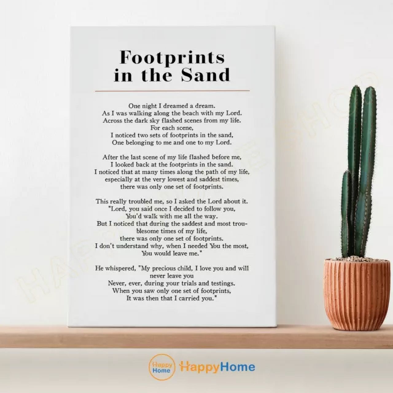 Kna Prints - Footprints In The Sand Poem Wall Art Scripture Prayer ...