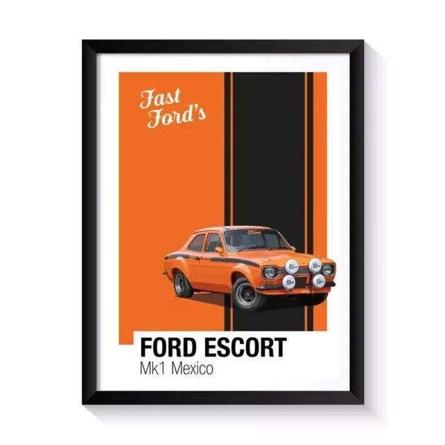 Kna Prints - Ford Escort Mk1 Mexico, Fast Fords, Printable Poster For ...