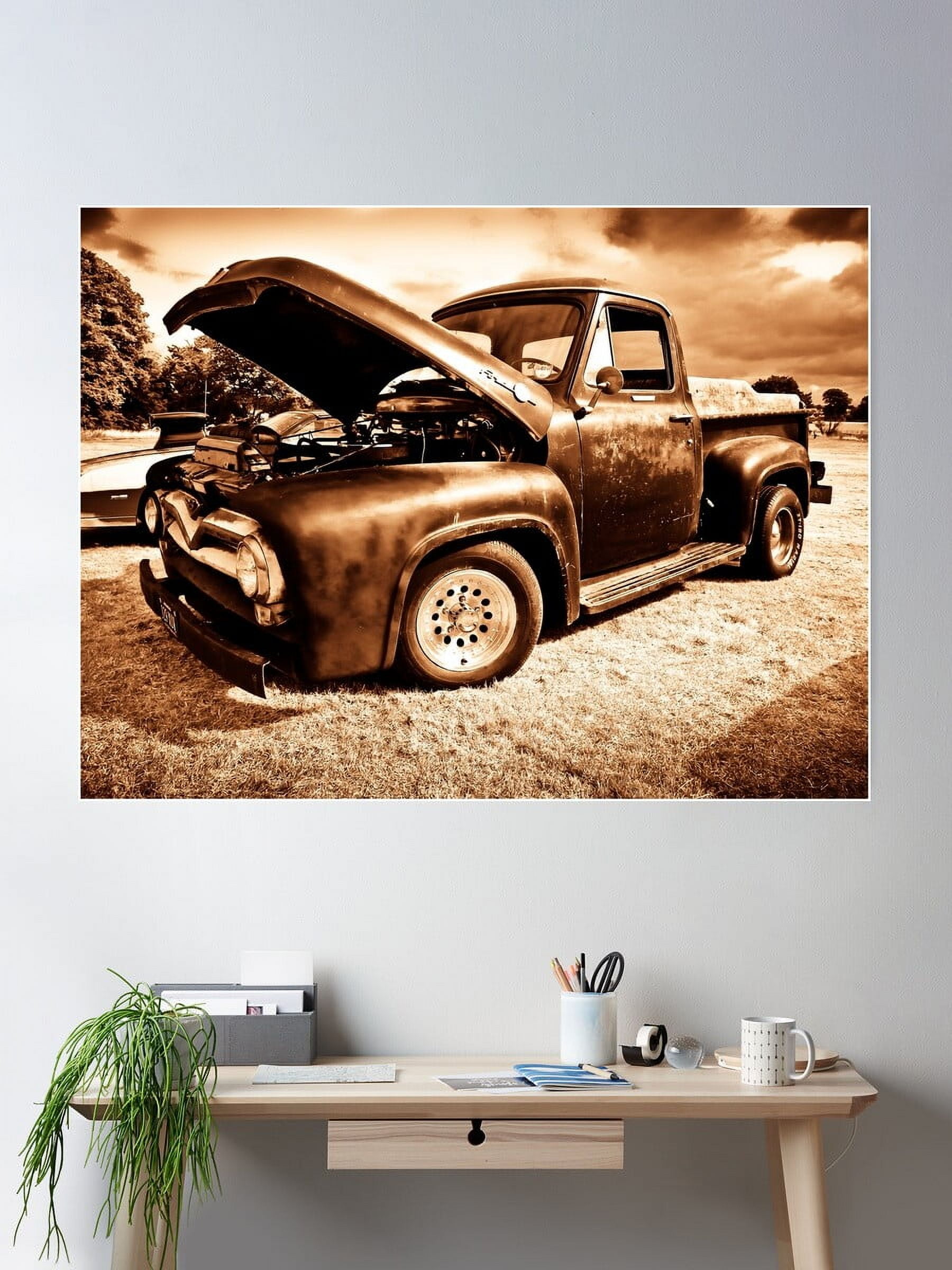 Kna Prints - Ford F100 Pick Up Poster , UNFRAMED-12x18 - Walmart.com