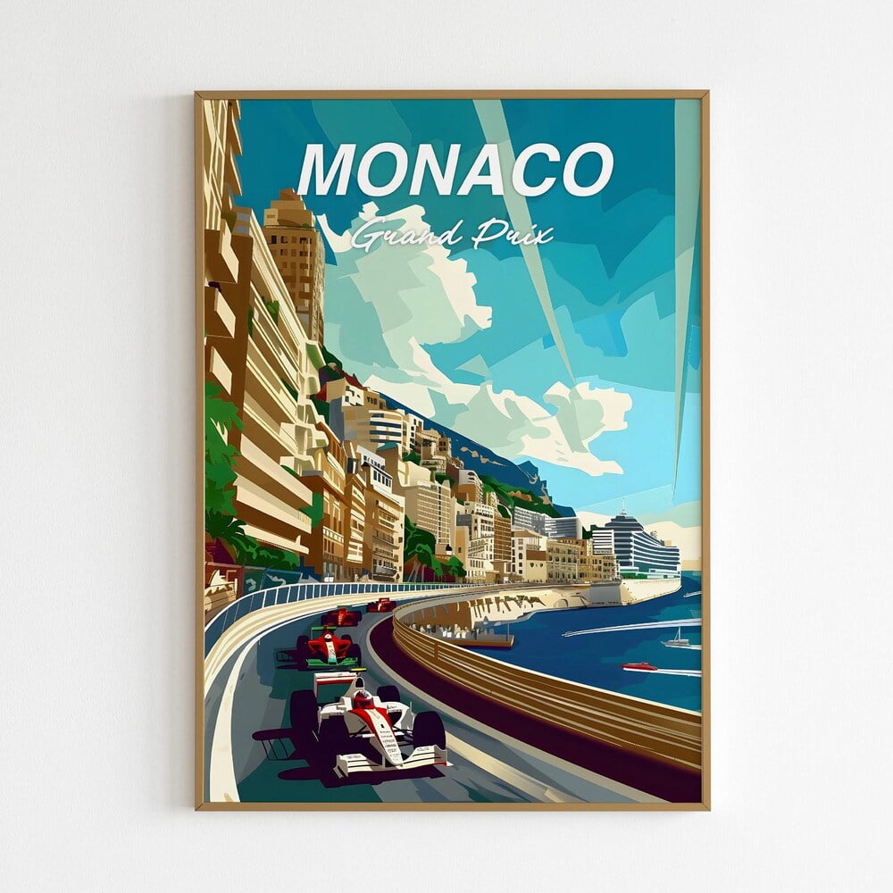 Kna Prints - Formula 1 Poster Monaco Grand Prix Print Minimalist Vector ...