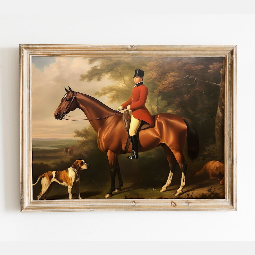 Kna Prints - Fox Hunter Painting, Vintage Hunt Wall Art, Huntsman ...