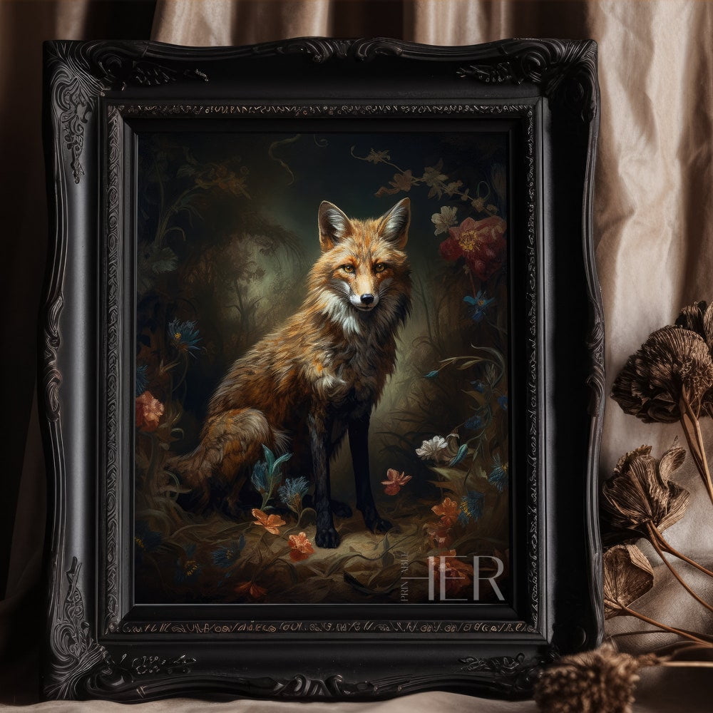 Kna Prints - Fox In Woods Forest Core Dark Cottagecore Academia Goth ...
