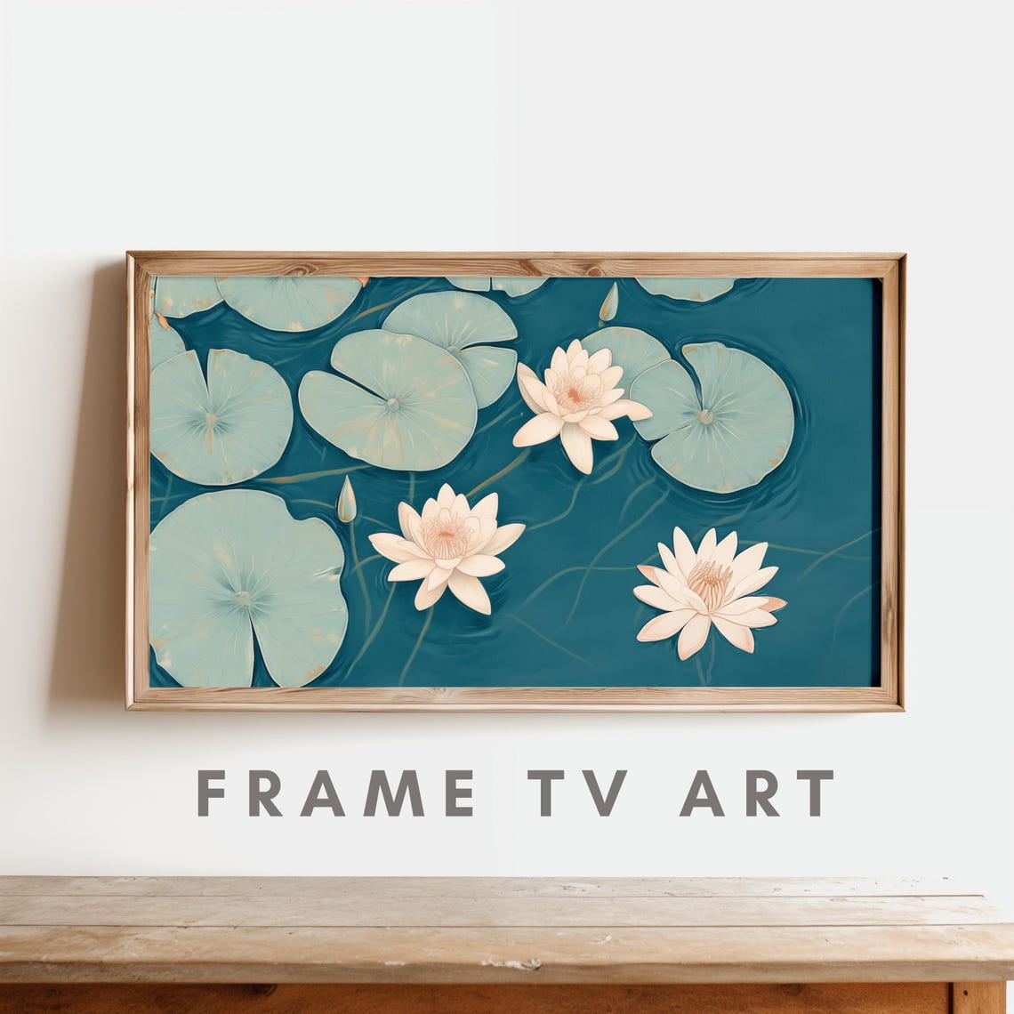 Kna Prints - Frame Tv Art Summer Water Lilies Lily Pad Pond Water Lily Painting For Samsung ...