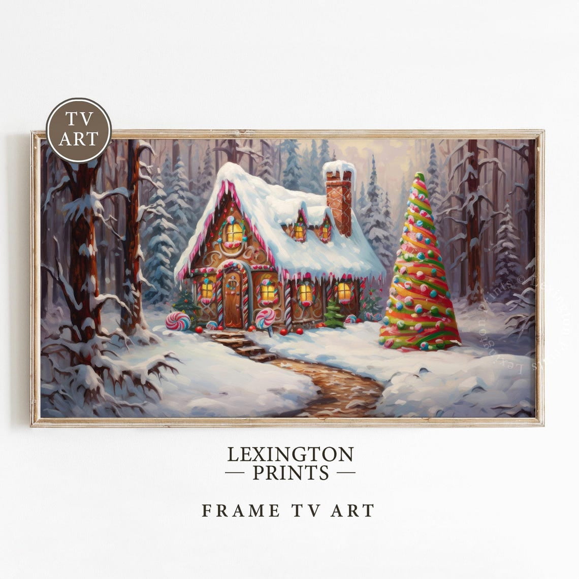 Kna Prints - Frame Tv Art Wall Art Gingerbread House Decor Winter Cottagecore Gingerbread Art ...
