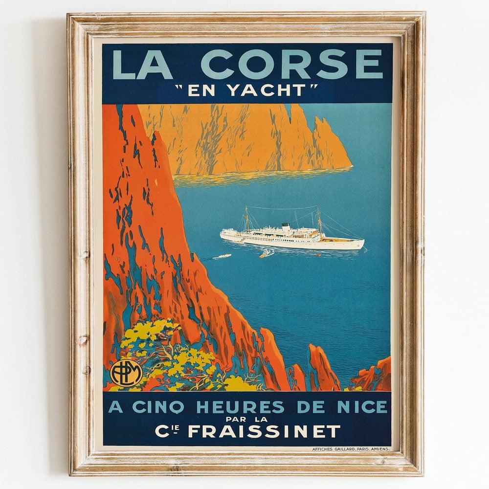 Kna Prints - French Riviera Poster Vintage Travel Poster Cruise Line ...
