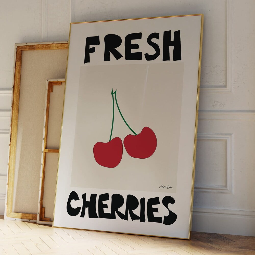 Kna Prints - Fresh Cherries Poster, Fruit Poster, Pop Poster Print ...