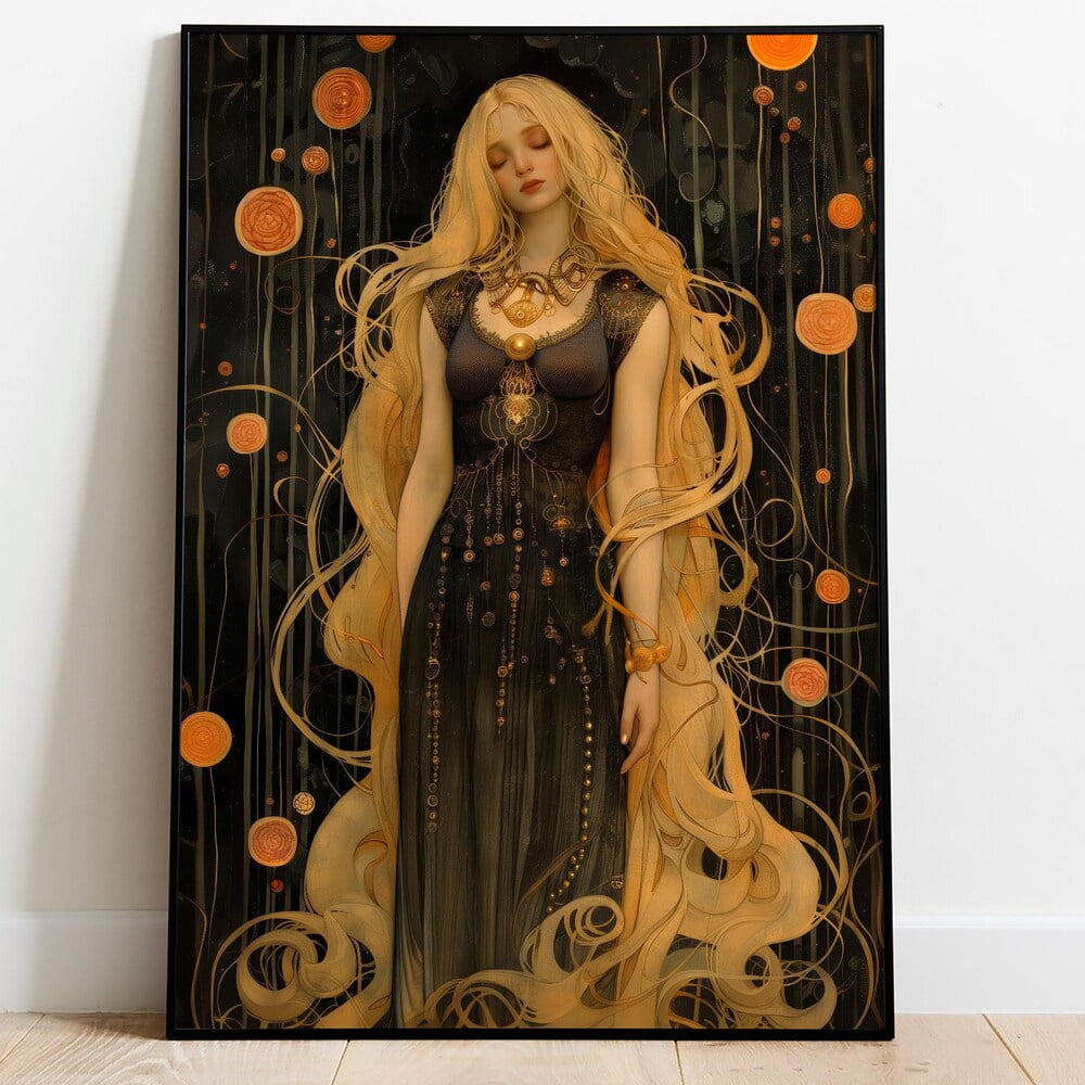 Kna Prints - Freya Art Nouveau Print, Premium Matte Poster, Norse ...
