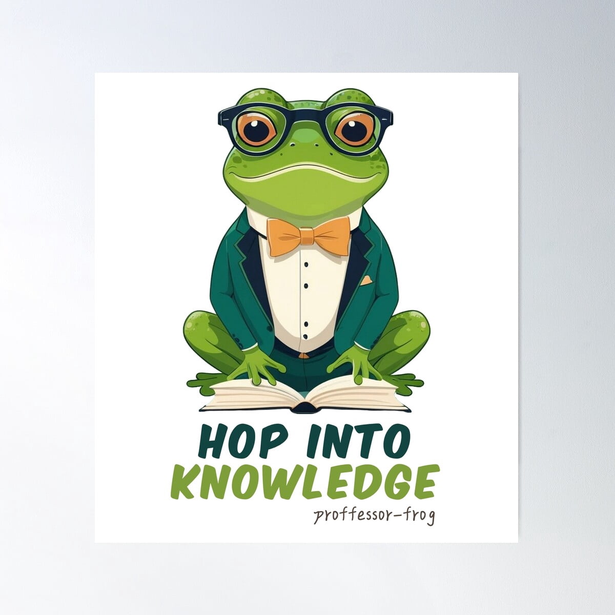 Kna Prints - Frog Of Wisdom Proffessor Frog Poster , UNFRAMED-12x18 ...
