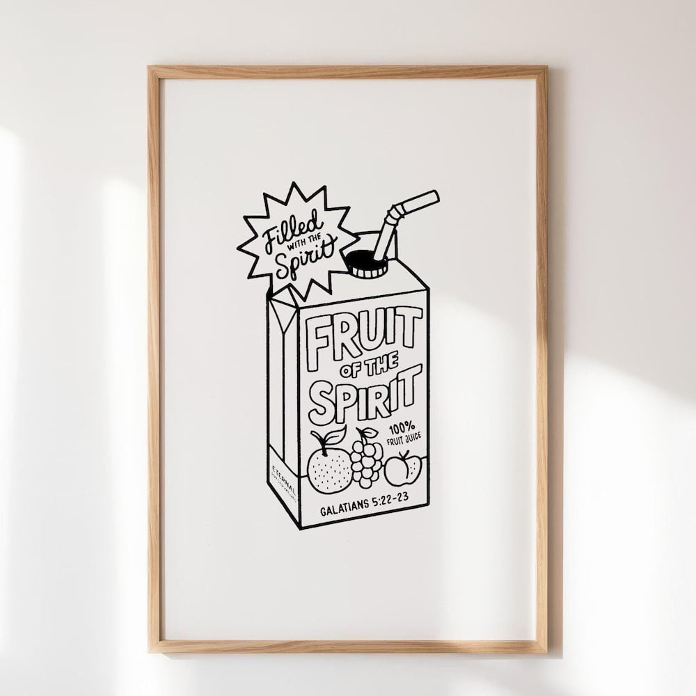 Kna Prints - Fruit Of The Spirit Wall Art Galatians 5 22 23 Retro ...