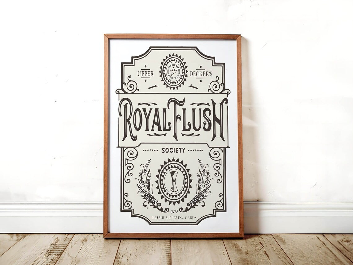 Kna Prints - Funny Bathroom Art Poster Print Royal Flush Vintage Style ...