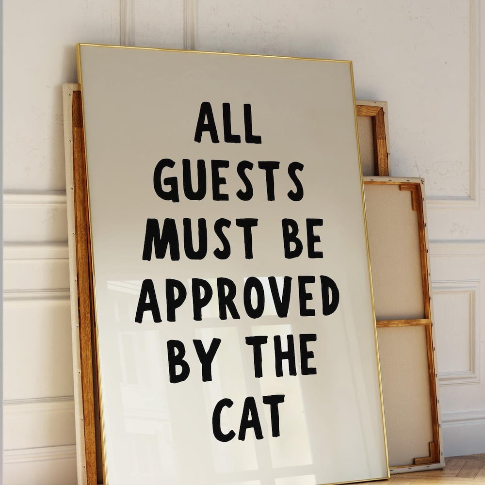 Kna Prints - Funny Cat Print Retro Typography Wall Art Cat Owner Gift Kitten Poster Cat Wall Art ...