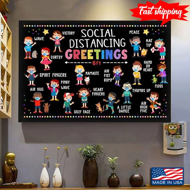 Kna Prints - Funny Social Distancing Greetings 6Ft Kids Wearing Medical ...