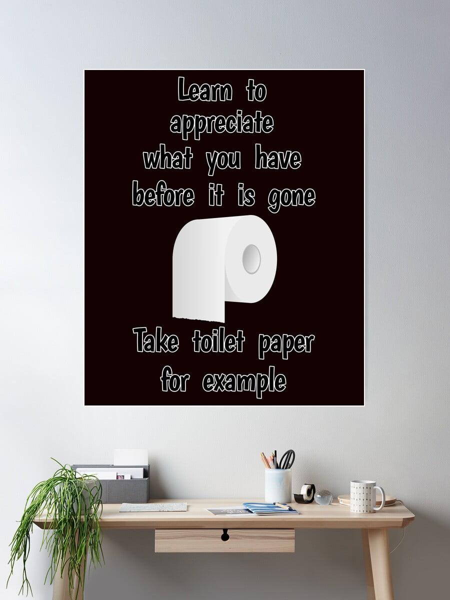 Kna Prints - Funny Toilet Paper Fun Learn To Appreciate Poster ...