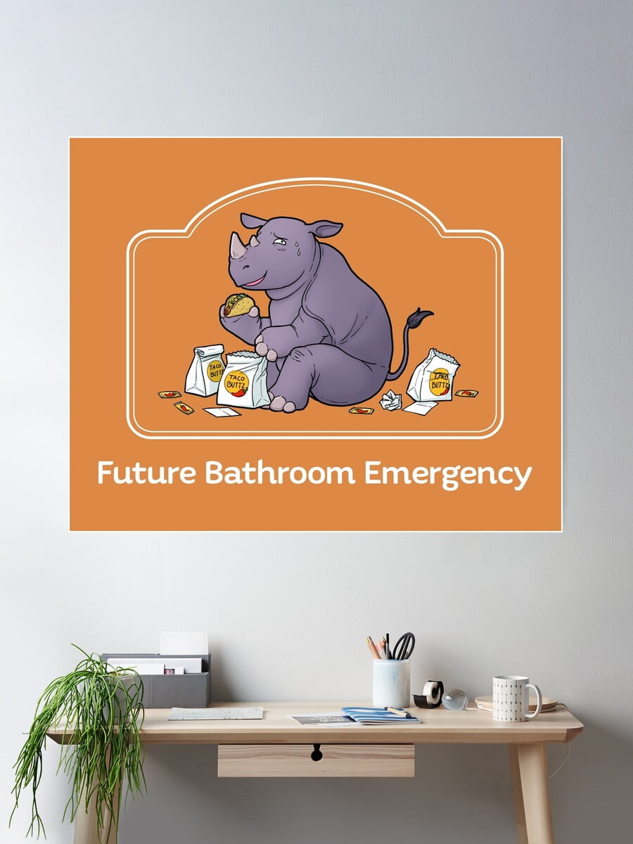 Kna Prints - Future Bathroom Emergency Poster , UNFRAMED-8x12 - Walmart.com