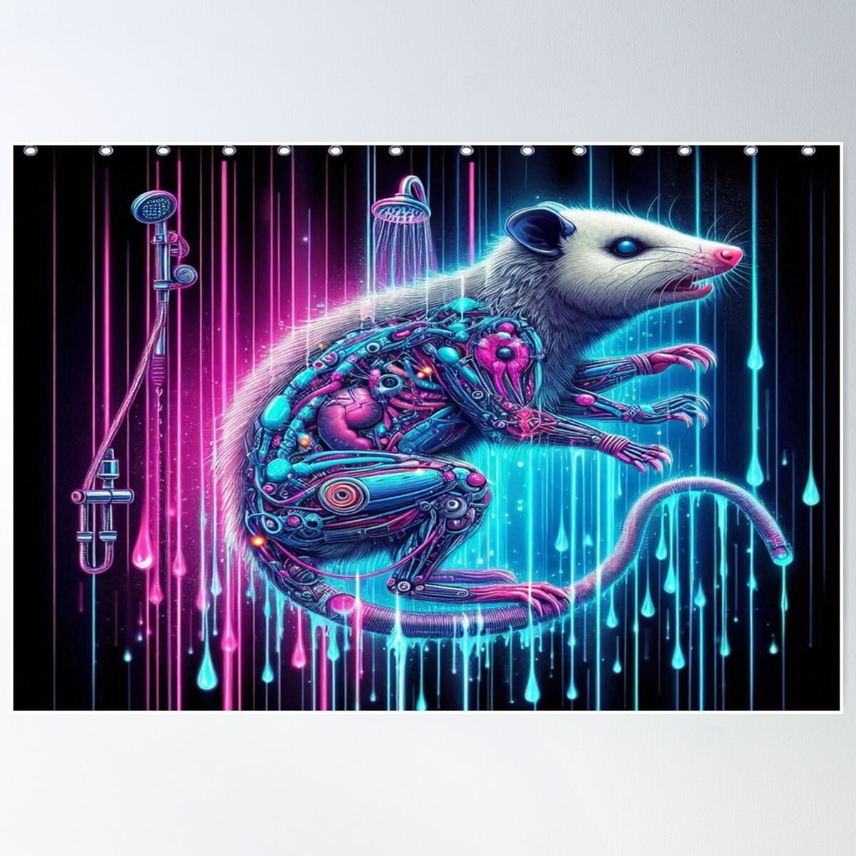 Kna Prints - Futuristic Cyberpunk Shower Possum Ã‚Â‚¬Â€Œ Neon ...
