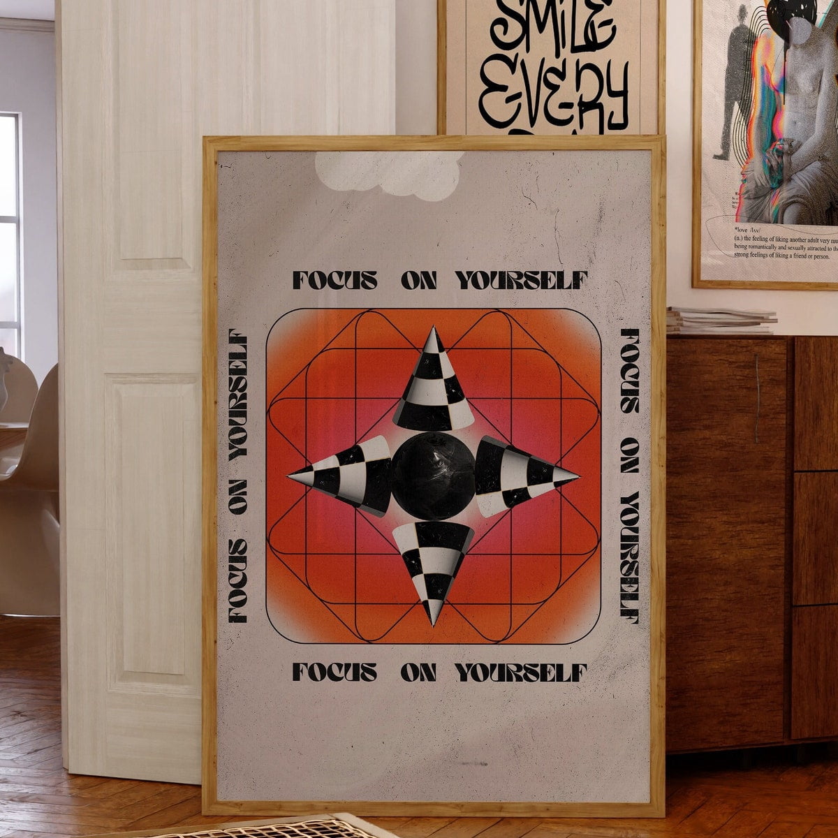Kna Prints - Gadient Poster, 70S Wall Art, Black Wall Art, Psychedelic ...