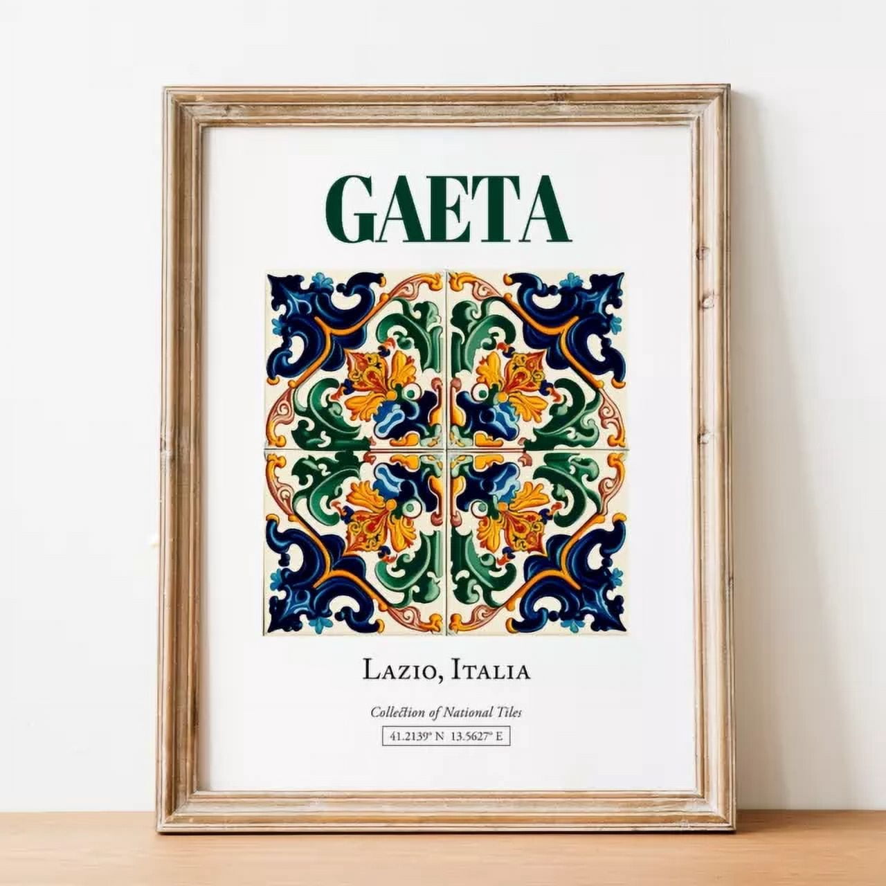 Kna Prints - Gaeta Tile Print, Lazio Coastal Tile Pattern Wall Art ...
