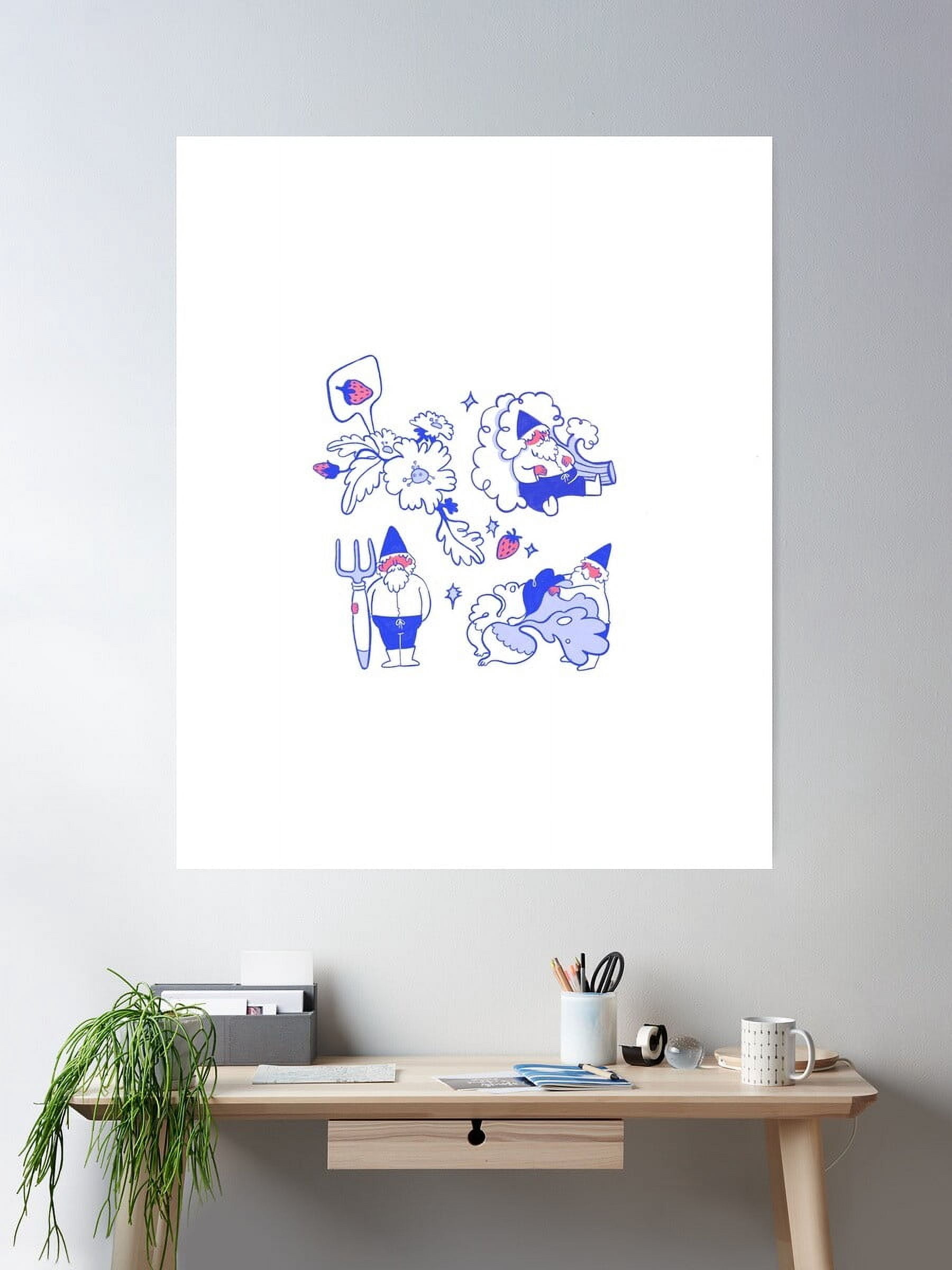 Kna Prints - Garden Gnomes Poster Wall Art, Modern Wall Decor For ...