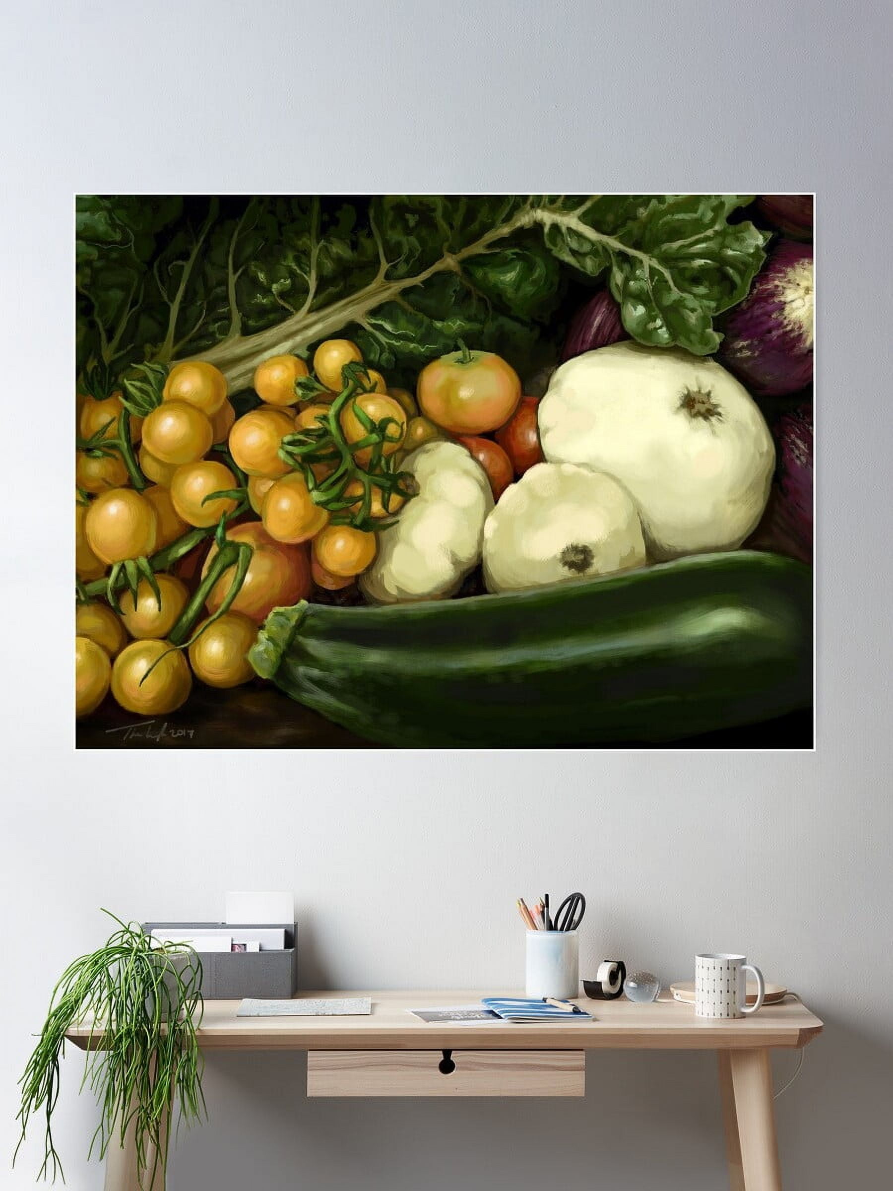 Kna Prints - Garden'S Bounty Poster Wall Art, Modern Wall Decor For ...