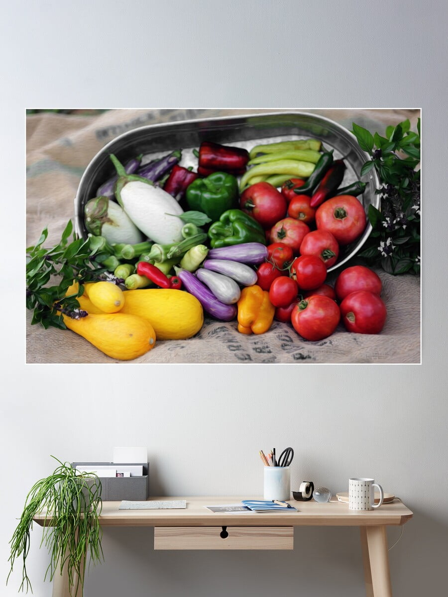 Kna Prints - Garden Veggies Overflowing Poster , UNFRAMED-24x36 ...
