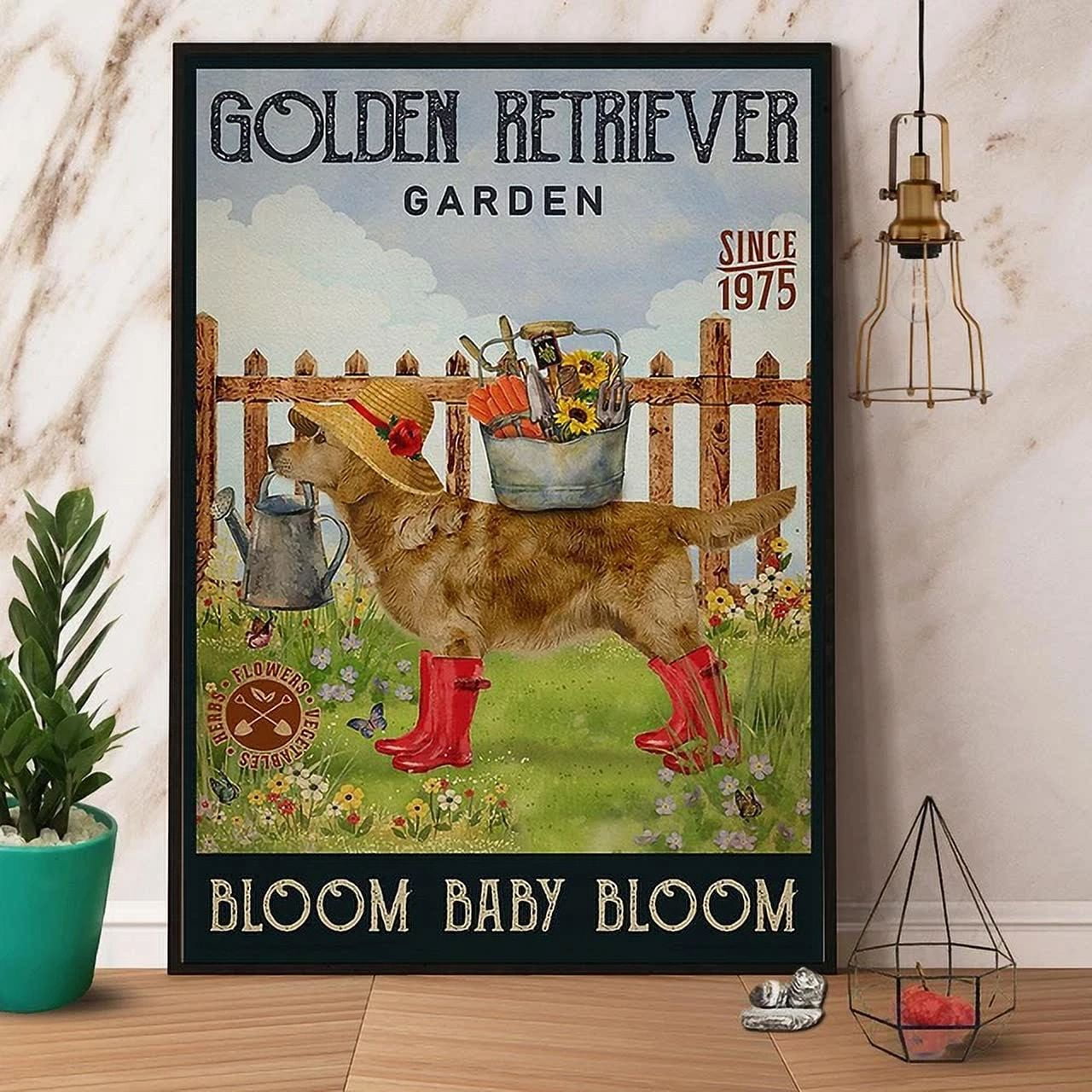 Kna Prints - Gardening Golden Retriever Garden Bloom Baby Bloom Paper ...
