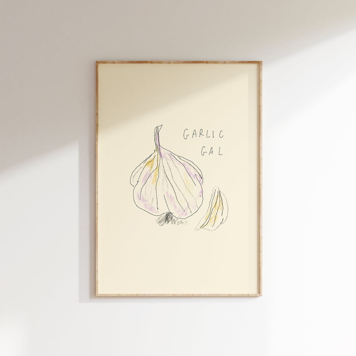 Kna Prints - Garlic Girl Wall Print Food Poster Garlic Lover Gift Idea ...