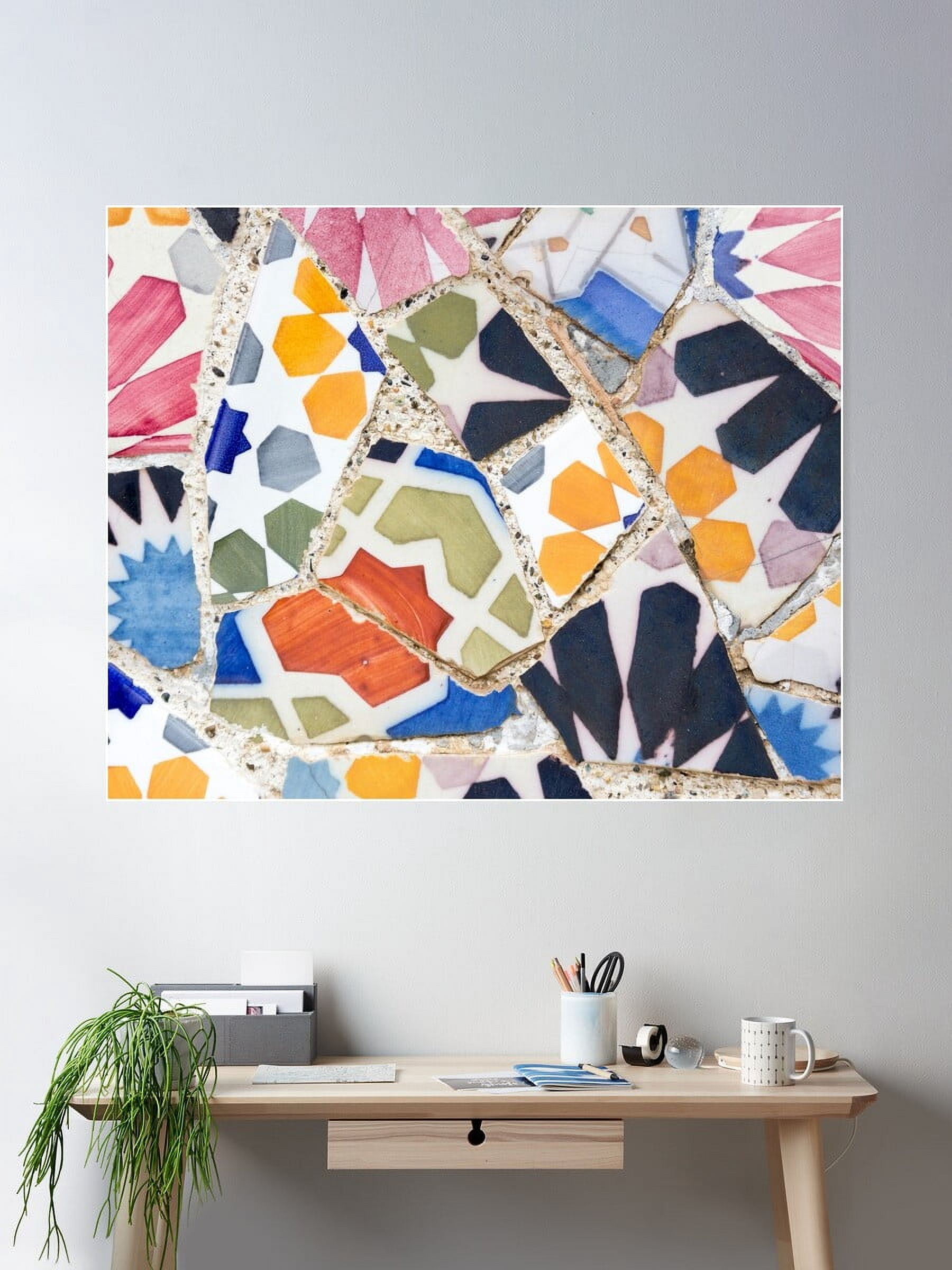 Kna Prints - Gaudi Tile Barcelona Architecture Building Pink And Blue ...