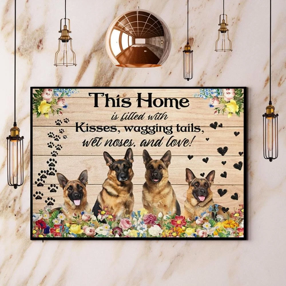 Kna Prints - German Shepherd This Home Is Billed With Kisses Wagging ...