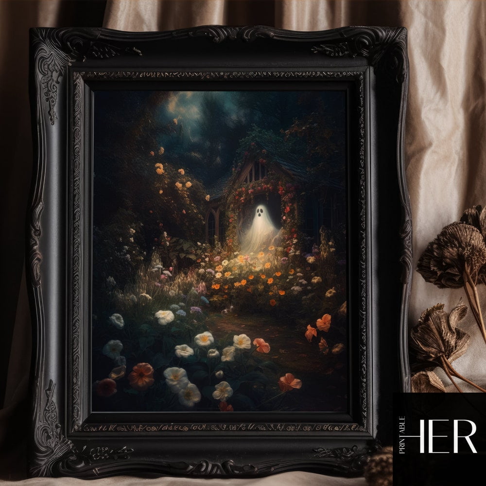 Kna Prints - Ghost And Haunted Mansion Dark Academia Halloween Decor ...