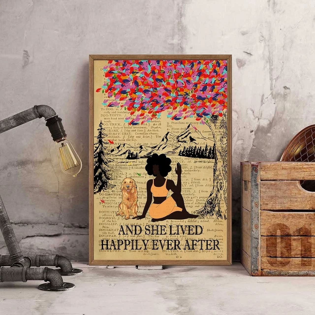 Kna Prints - Girl And Dog Under The Tree And She Lived Happily After ...