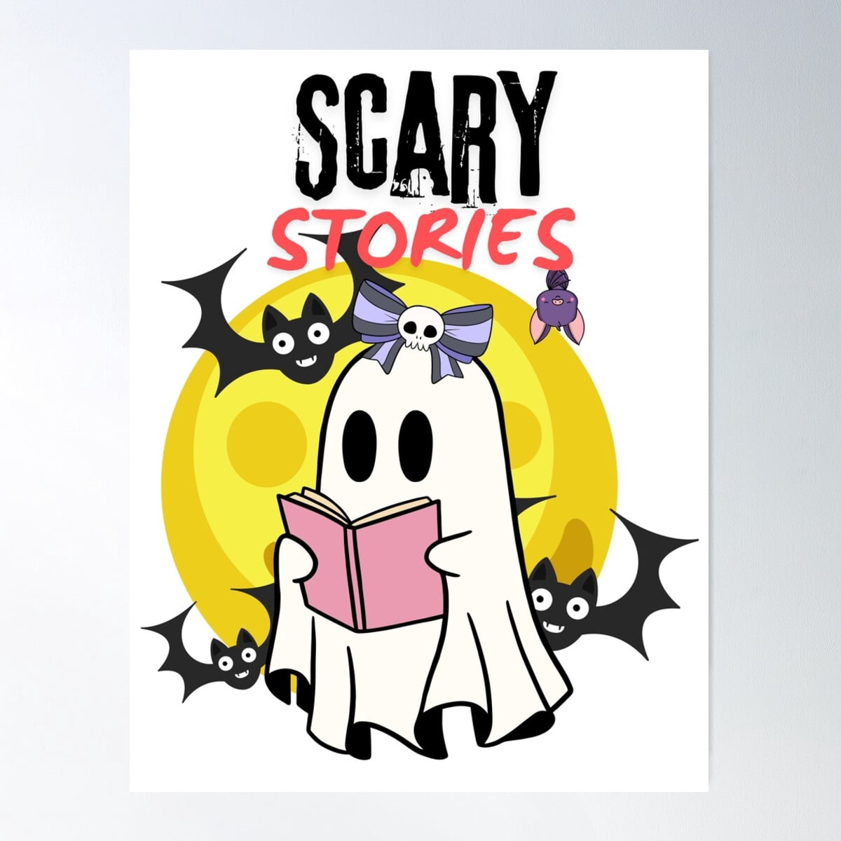 Kna Prints - Girl Ghost Reading Scary Stories Poster , UNFRAMED-8x12 ...