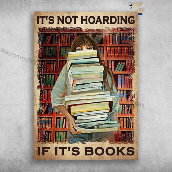Kna Prints - Girl Library, Girl Reading Book - It'S Not Hoarding, If It ...