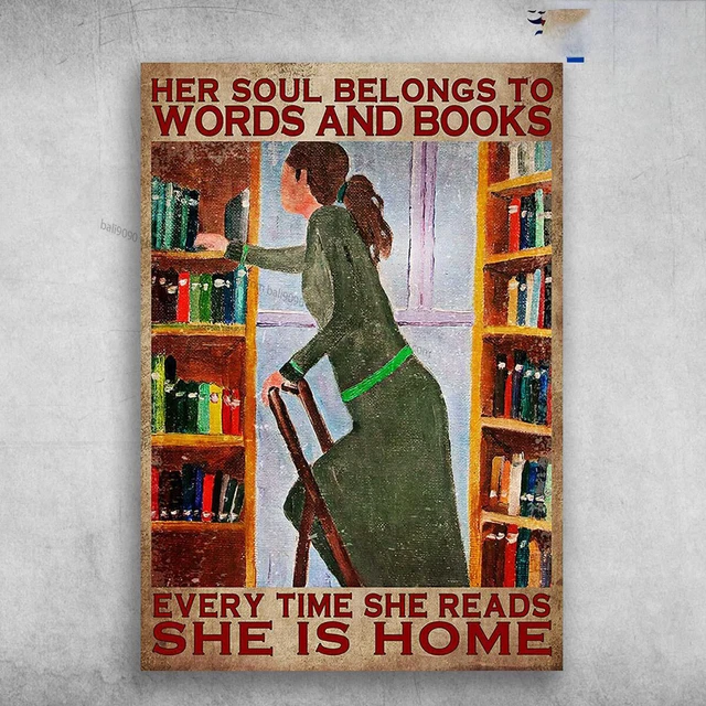Kna Prints - Girl Loves Books - Her Soul Belongs To Words And Books ...