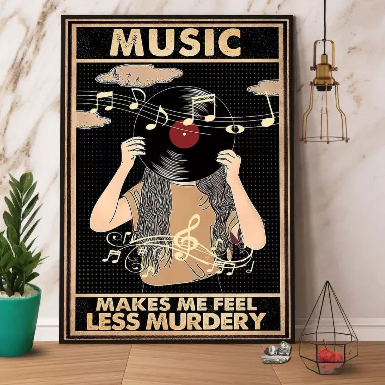 Kna Prints - Girl Music Makes Me Feel Less Murdery Paper Poster Matte ...